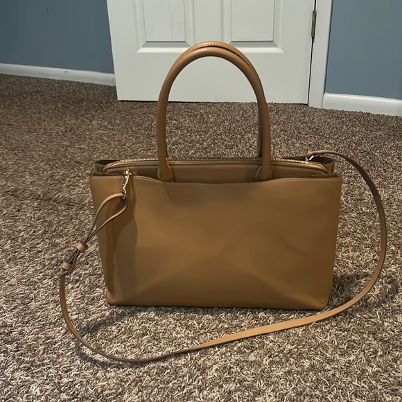 a new day | Bags | Like New Caramel Color Tote With Zipper Compartment ...